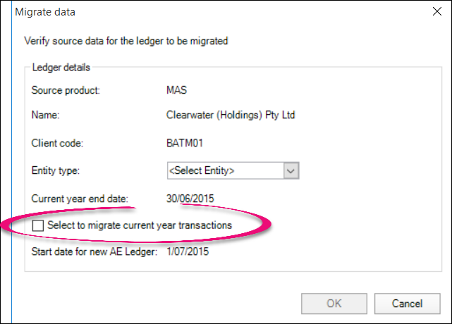 Migrating to an AE/AO ledger